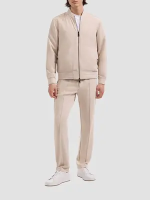 Bugatchi Soft Touch Bomber Jacket - Almond