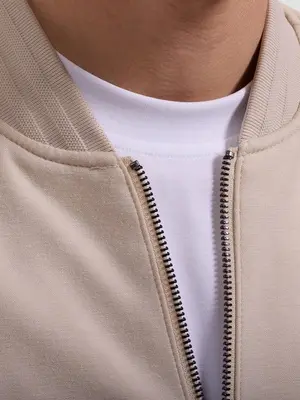 Bugatchi Soft Touch Bomber Jacket - Almond