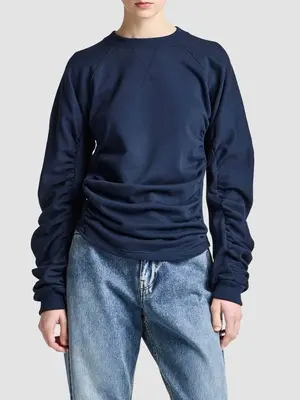 JW Anderson Ruched Cotton-blend Jersey Top