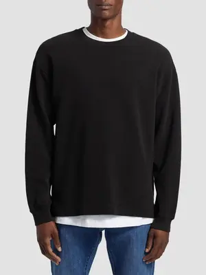 FRAME Waffle-textured Crewneck T-shirt
