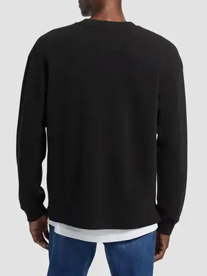 FRAME Waffle-textured Crewneck T-shirt