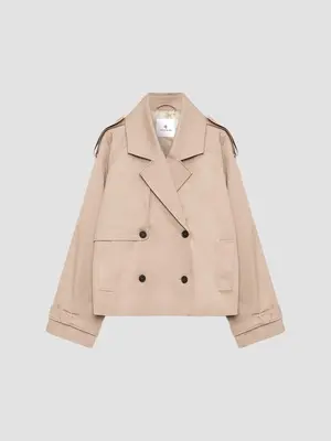 ANINE BING Rickie Crop Trench Coat - Beige