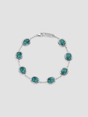 Ippolita Polished Rock Candy Mini Oval Slice Sterling Bronze & Turquoise Bracelet - Silver
