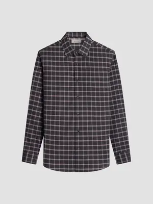 Bugatchi Julian Woven Shaped Cotton-cashmere Shirt - Anthracite