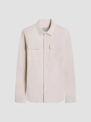 Bugatchi Linen-blend Shirt Jacket - Ivory