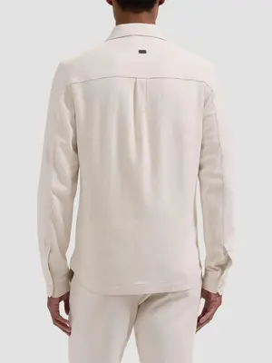 Bugatchi Linen-blend Shirt Jacket - Ivory