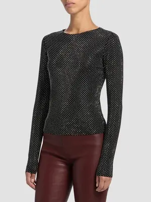 FRAME Rhinestone-embellished Jersey Top