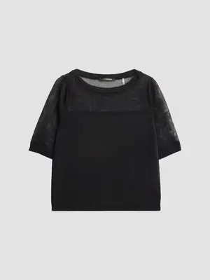 Kobi Halperin Romi Mesh-yoke Sweater - Black