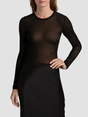 FRAME The Mesh Polka Dot Top