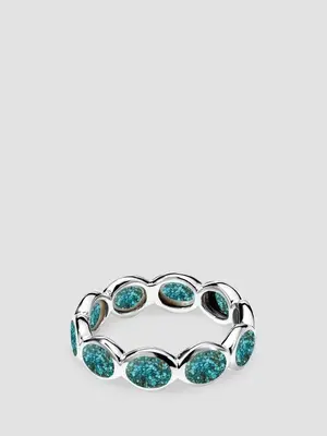 Ippolita Polished Rock Candy All-around Tiny Ovals Sterling Rock Crystal, Bronze & Turquoise Doublet Ring - Silver