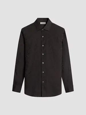 Bugatchi Alvin Woven Shaped Cotton Shirt - Black