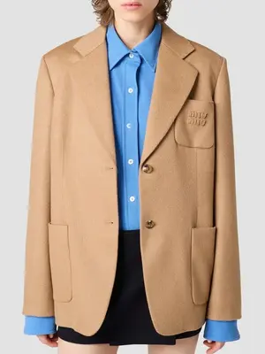 Miu Miu Single-breasted Camel Hair Jacket