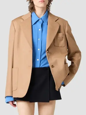 Miu Miu Single-breasted Camel Hair Jacket