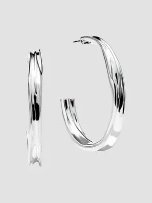 Ippolita Classico Crush Sterling Hoop Earrings - Silver