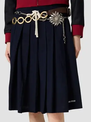 Miu Miu Pleated Gart-dyed Jersey Skirt