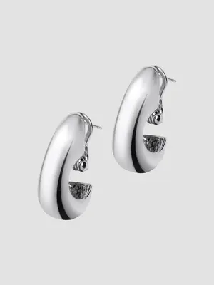 JENNIFER BEHR The Modern Deco Miral 18k-gold-plated Or Silvertone Oval Earrings - Silver