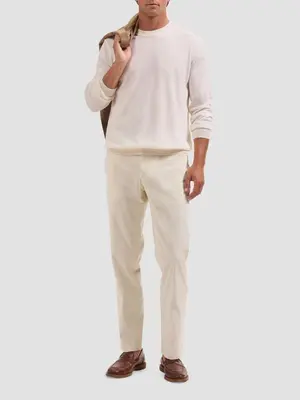 Bugatchi Stretch Cotton Corduroy Pants - Snow