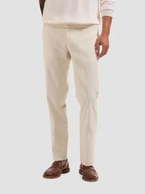 Bugatchi Stretch Cotton Corduroy Pants - Snow