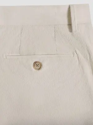 Bugatchi Stretch Cotton Corduroy Pants - Snow