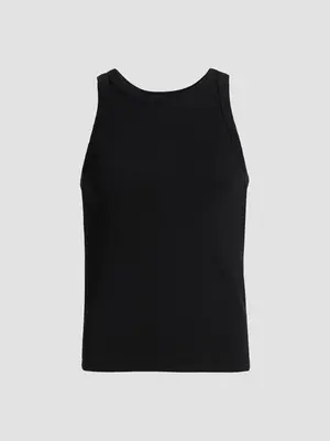 Jenni Kayne Rib-knit Cotton Tank - Black