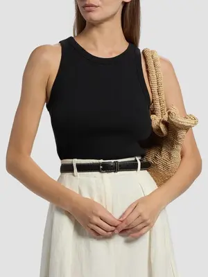 Jenni Kayne Rib-knit Cotton Tank - Black