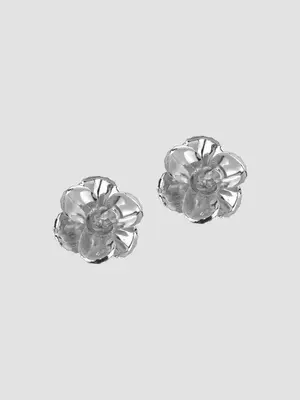 JENNIFER BEHR Gladiolus Rhodium-plated Flower Stud Earrings - Silver