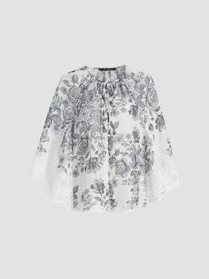 Kobi Halperin Paloma Floral Lace-trim Blouse