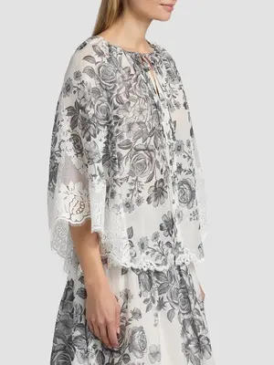 Kobi Halperin Paloma Floral Lace-trim Blouse