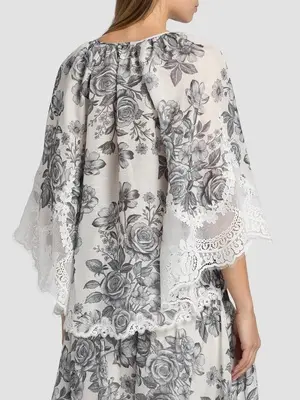 Kobi Halperin Paloma Floral Lace-trim Blouse