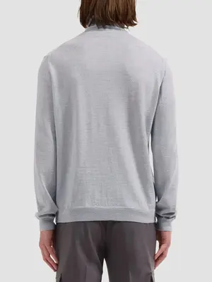 Bugatchi George Merino Wool Turtleneck Sweater - Platinum