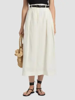 Jenni Kayne Annabel Linen Midi-skirt