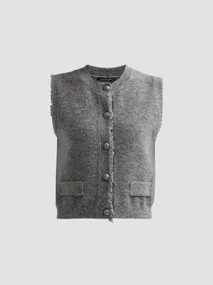Kobi Halperin Lilah Metallic Sleeveless Cardigan