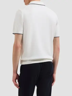 Bugatchi Argyle-stitched Polo Sweater - Chalk