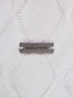 Bugatchi Argyle-stitched Polo Sweater - Chalk