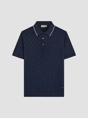 Bugatchi Argyle-stitched Polo Sweater - Navy