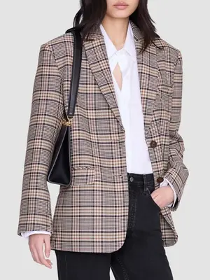 ANINE BING Quinn Plaid Oversized Blazer