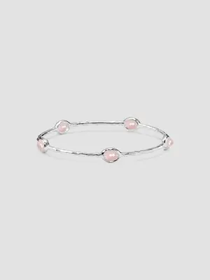 Ippolita Rock Candy Five-stone Sterling Rose Quartz & Mother-of-pearl Doublet Bangle - Silver