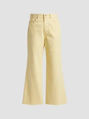 Veronica Beard Taylor High-rise Wide-leg Crop Jeans - Chamomile