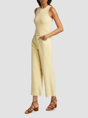 Veronica Beard Taylor High-rise Wide-leg Crop Jeans - Chamomile