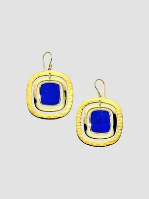 Ippolita Rock Candy 18k Yellow Gold & Square Drop Earrings - Lapis