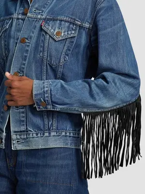 RE/DONE X Levi's Fringe-trim Denim Trucker Jacket