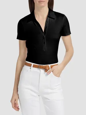 Veronica Beard Kearney Polo T-shirt - Black