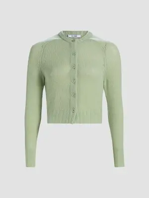 RE/DONE Cashmere Slim-fit Crop Cardigan