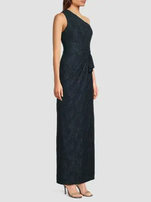Aidan Mattox Textured Jacqaurd Column Gown