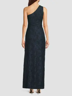 Aidan Mattox Textured Jacqaurd Column Gown