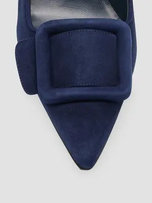Manolo Blahnik Maysale 50mm Suede Buckle Pumps