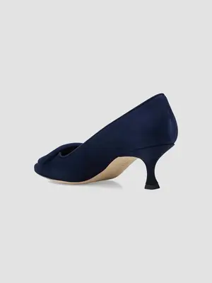 Manolo Blahnik Maysale 50mm Suede Buckle Pumps