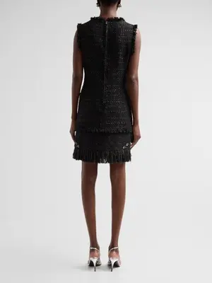 Kobi Halperin Rives Sequin-embellished Tweed A-line Mini Dress - Black
