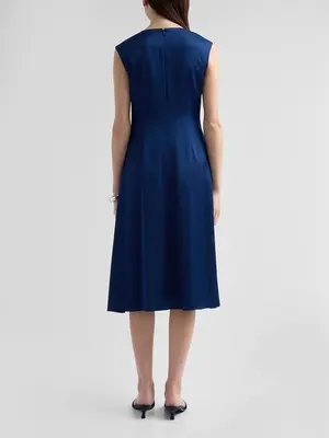 Aidan Mattox Crepe Back Satin Midi Dress
