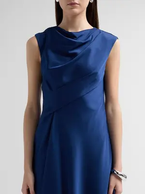 Aidan Mattox Crepe Back Satin Midi Dress